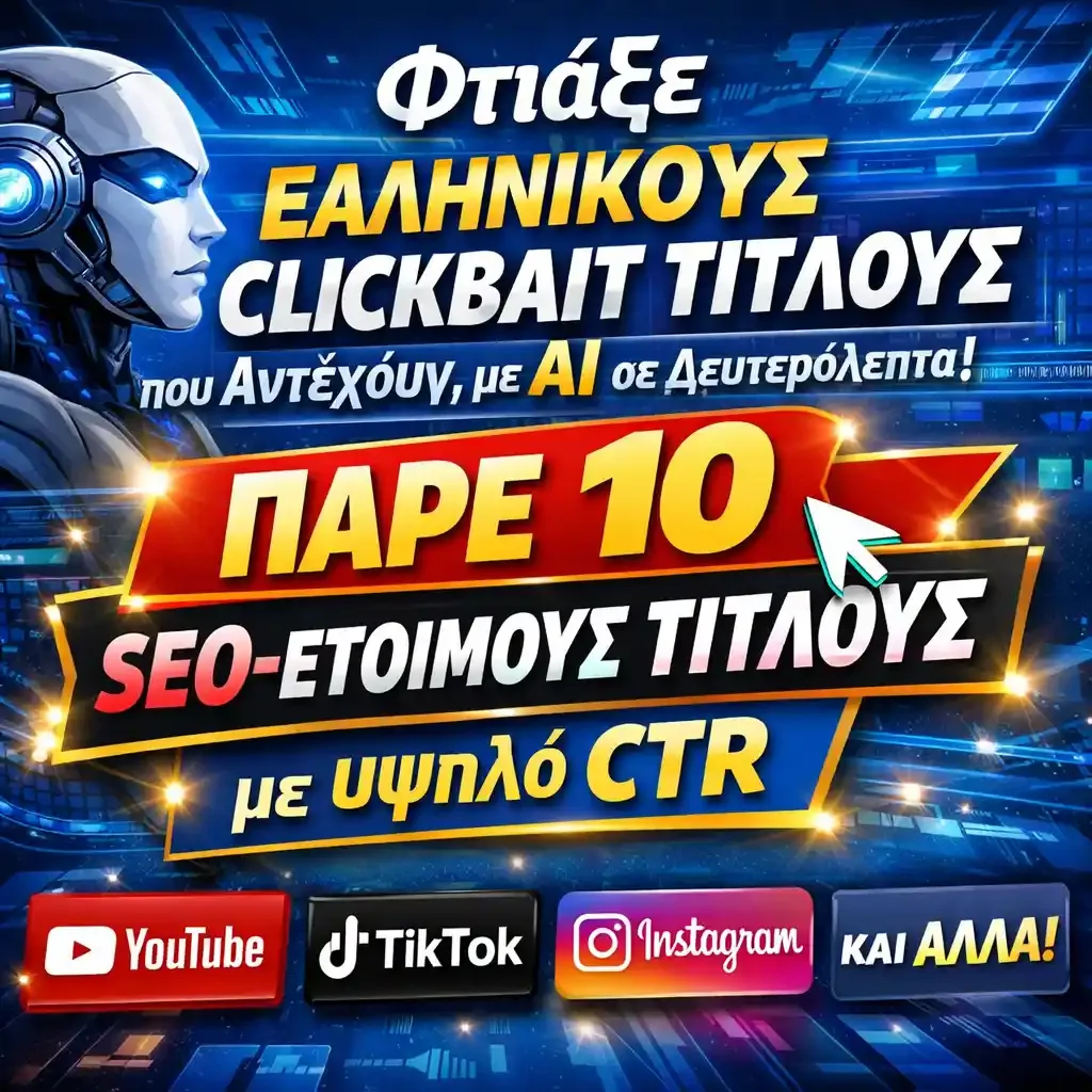 AI Clickbait Title Generator στα Ελληνικά (Δωρεάν) 2026